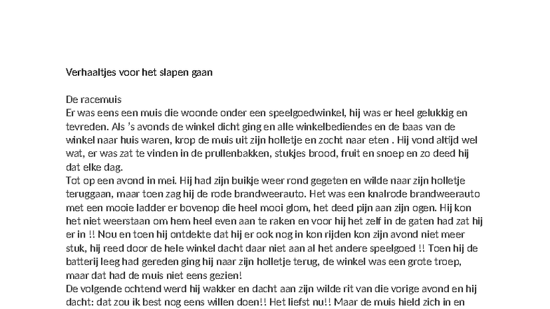 Verhaaltjes voor het Slapen Gaan: De Racemuis en Andere Verhalen ...