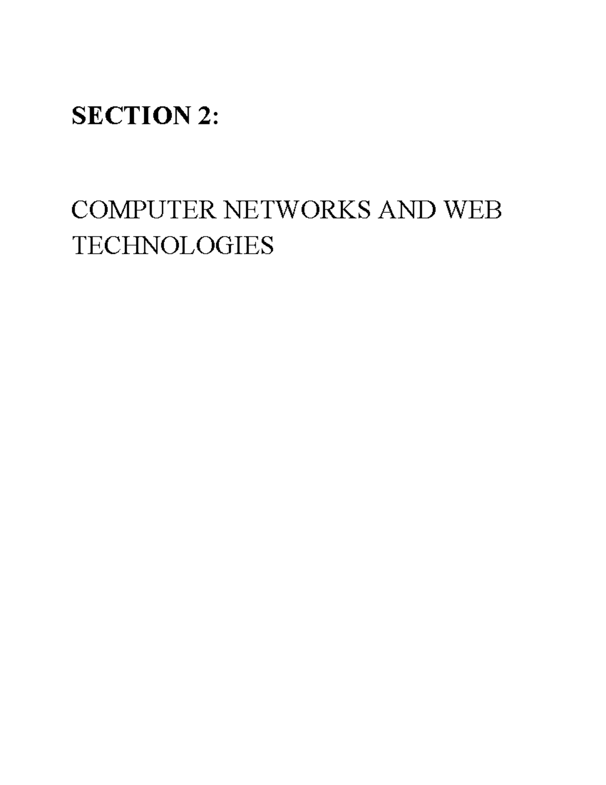 CSEC Computer Networks & Web Technologies - Section 2 Notes - Studocu