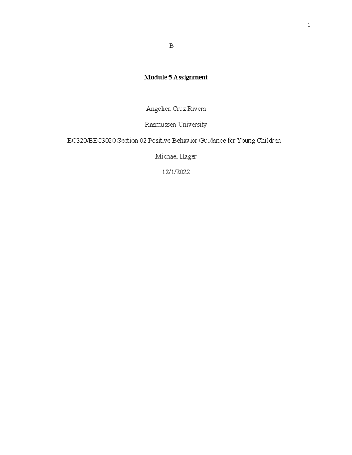 ACruz Rivera Module 5Assignment 12012 022 - B Module 5 Assignment Angelica Cruz Rivera Rasmussen ...