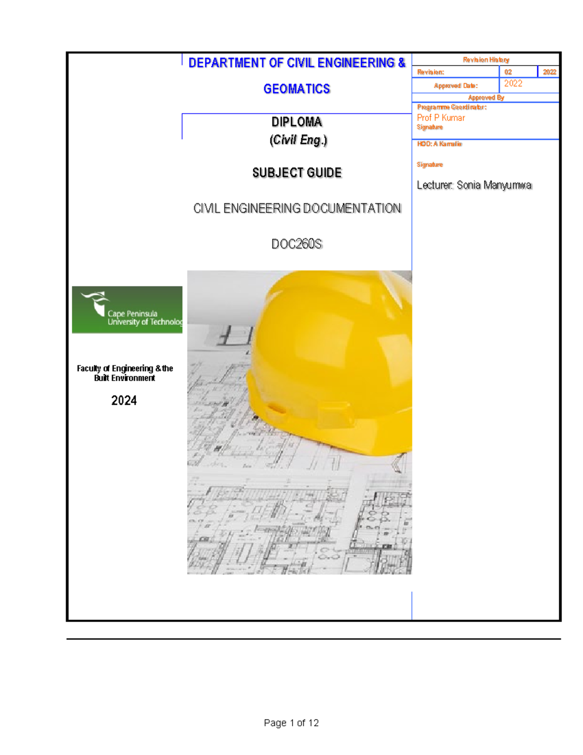 Civil Engineering Documentation Guide - DOC260S (2024 Edition) - Studocu
