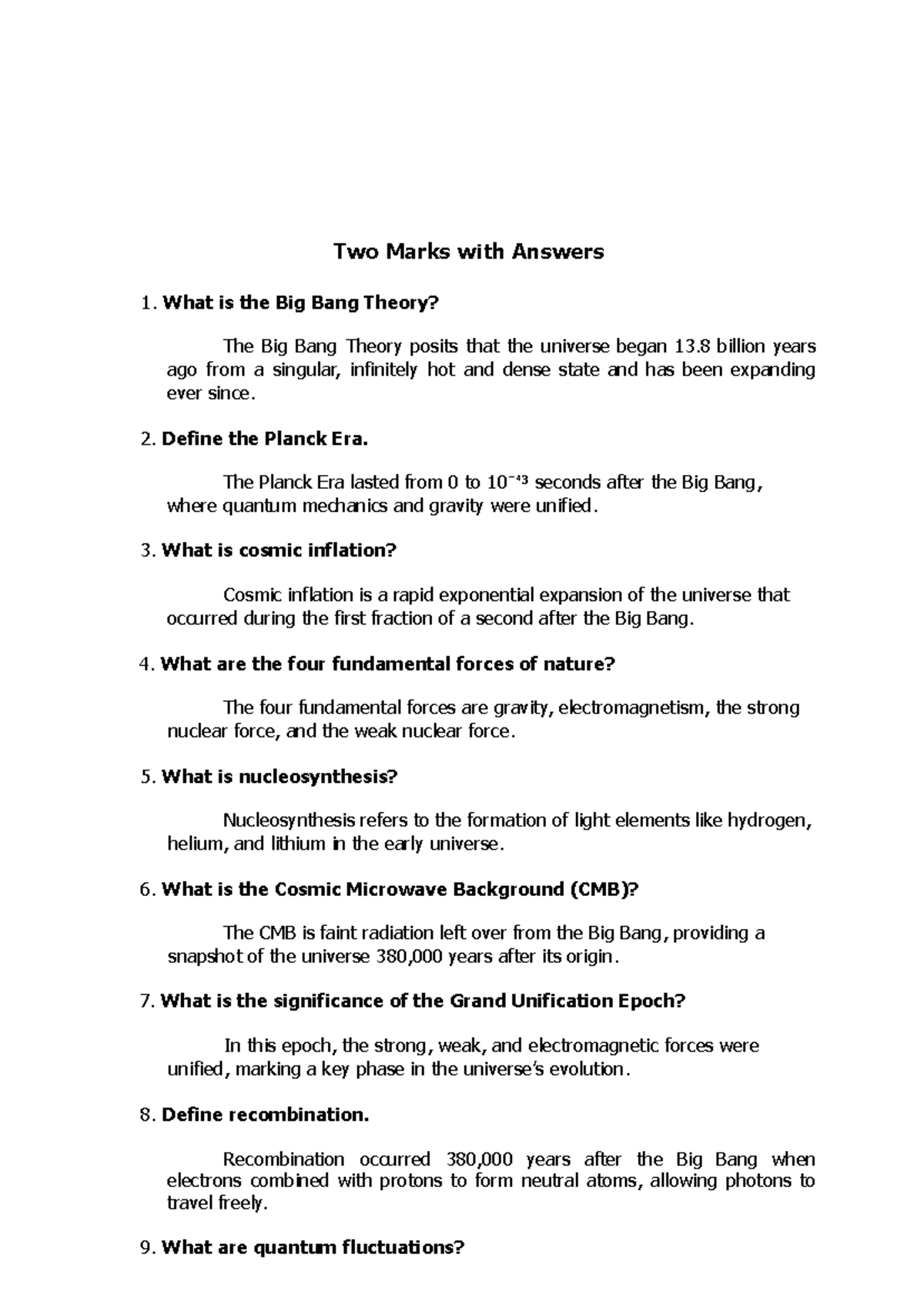 Space Science Unit 2: Key Concepts and Questions on the Big Bang Theory ...
