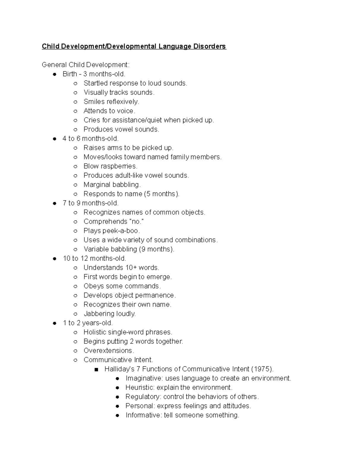 Child Development & Language Disorders: Comps Praxis Study Guide - Studocu