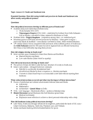 APWH (Period 1 1200-1450) - Unit 1 (Notes) Unit 1: Developments in East ...