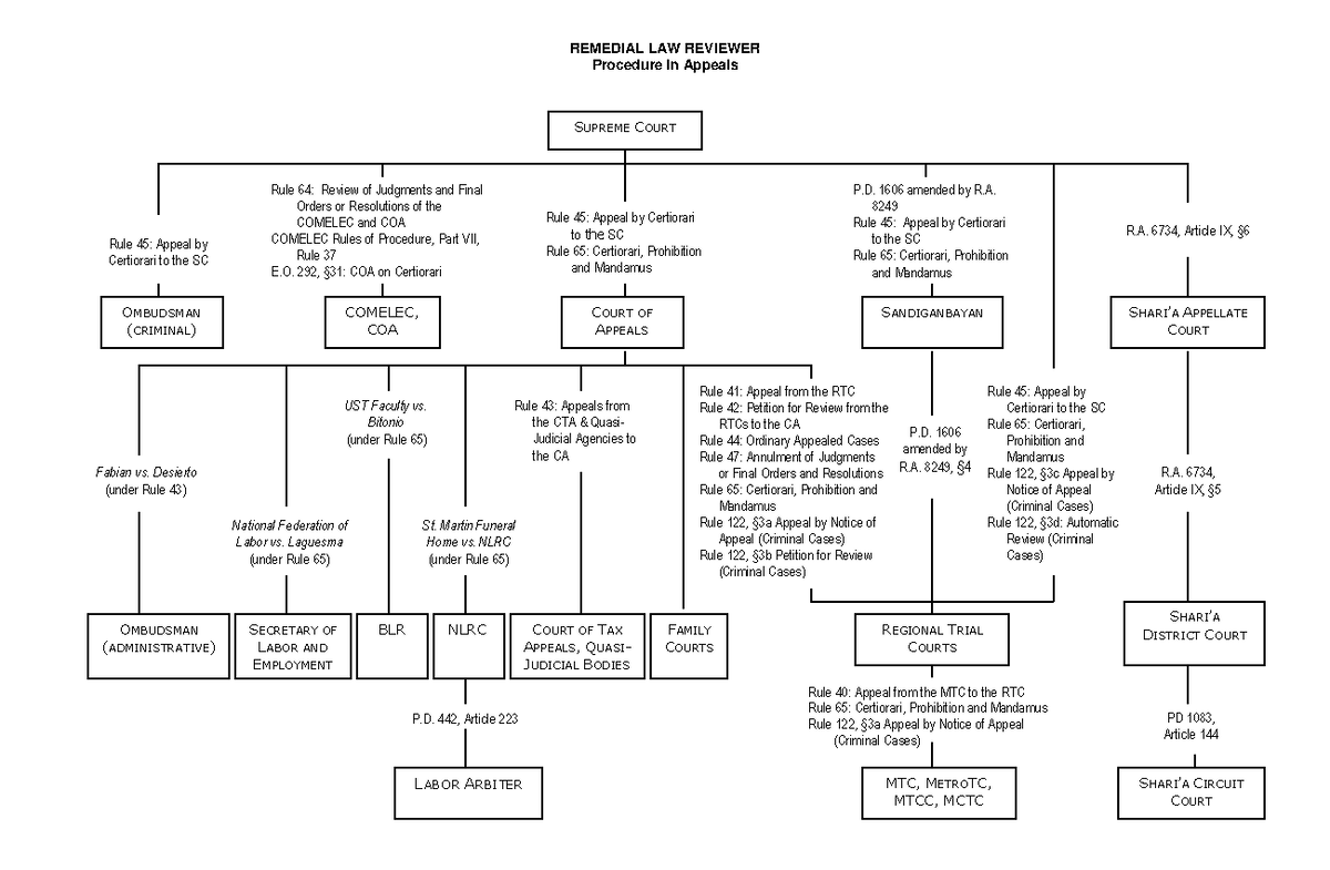 427663857 222707931 Appeal Procedure Flowchart - REMEDIAL LAW REVIEWER Procedure in Appeals ...