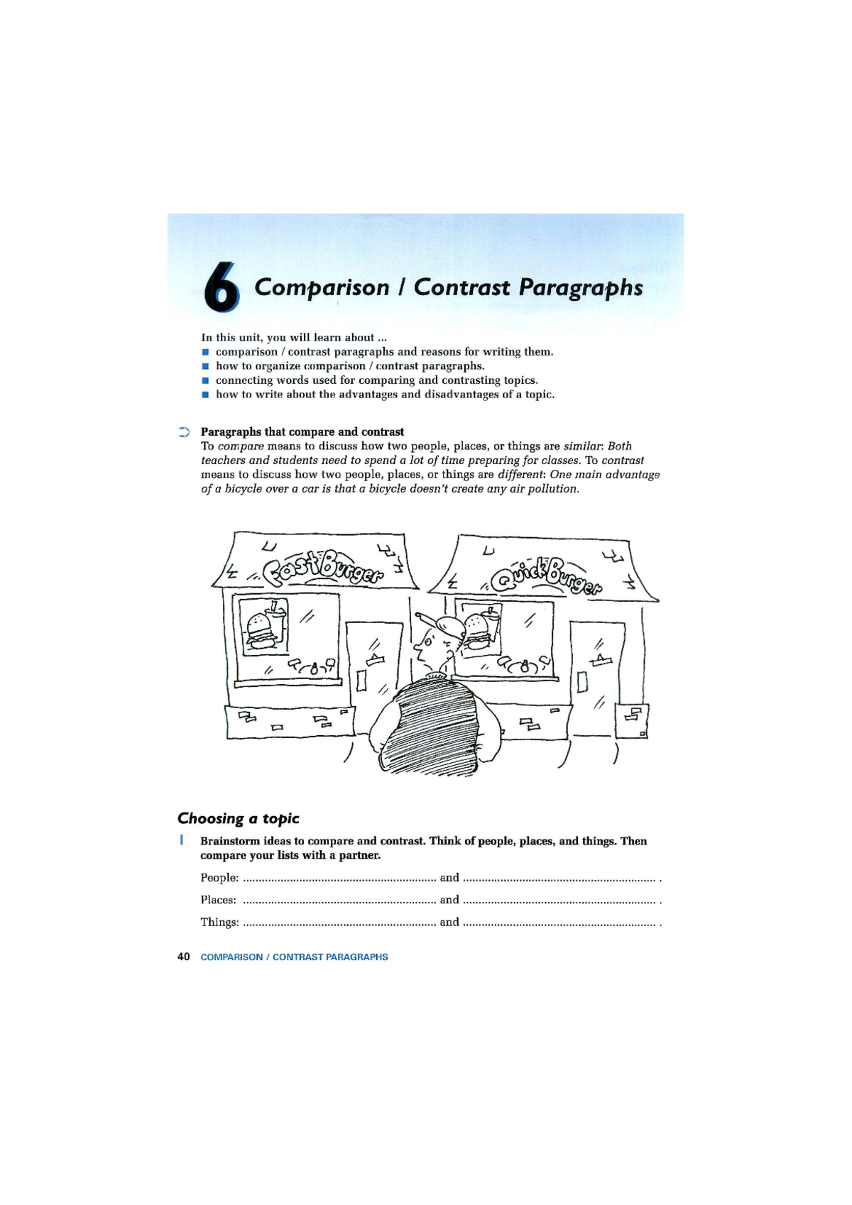 06 - Comparison and Contrast - 6 Comparison Contrast Paragraphs In this ...