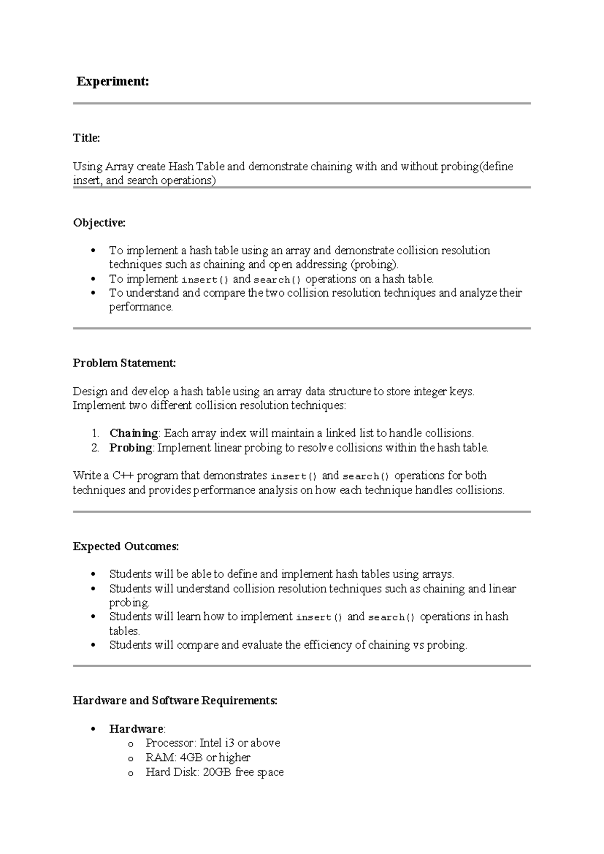 Lab Experiment adsa - lab list - Experiment: Title: Using Array create ...