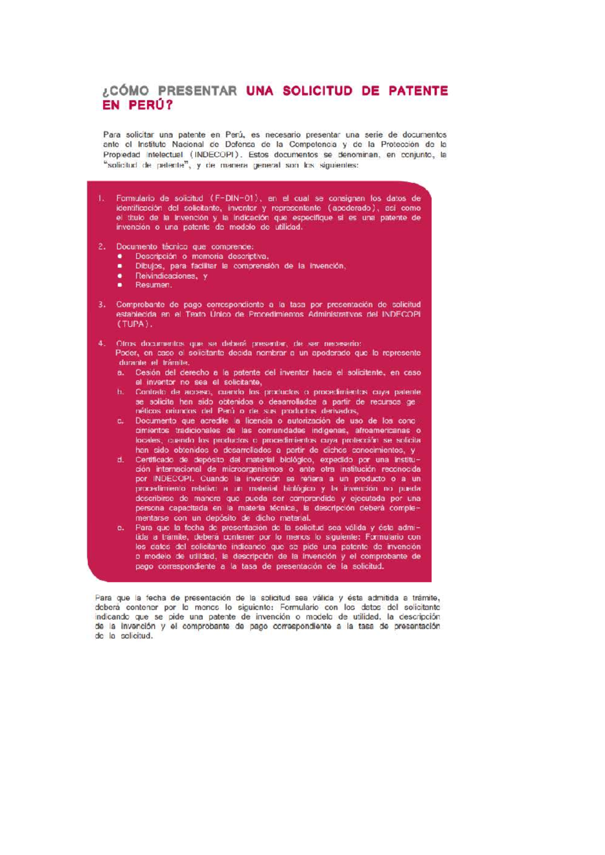 Trámite para Solicitar una Patente en Perú: Guía Completa - Studocu