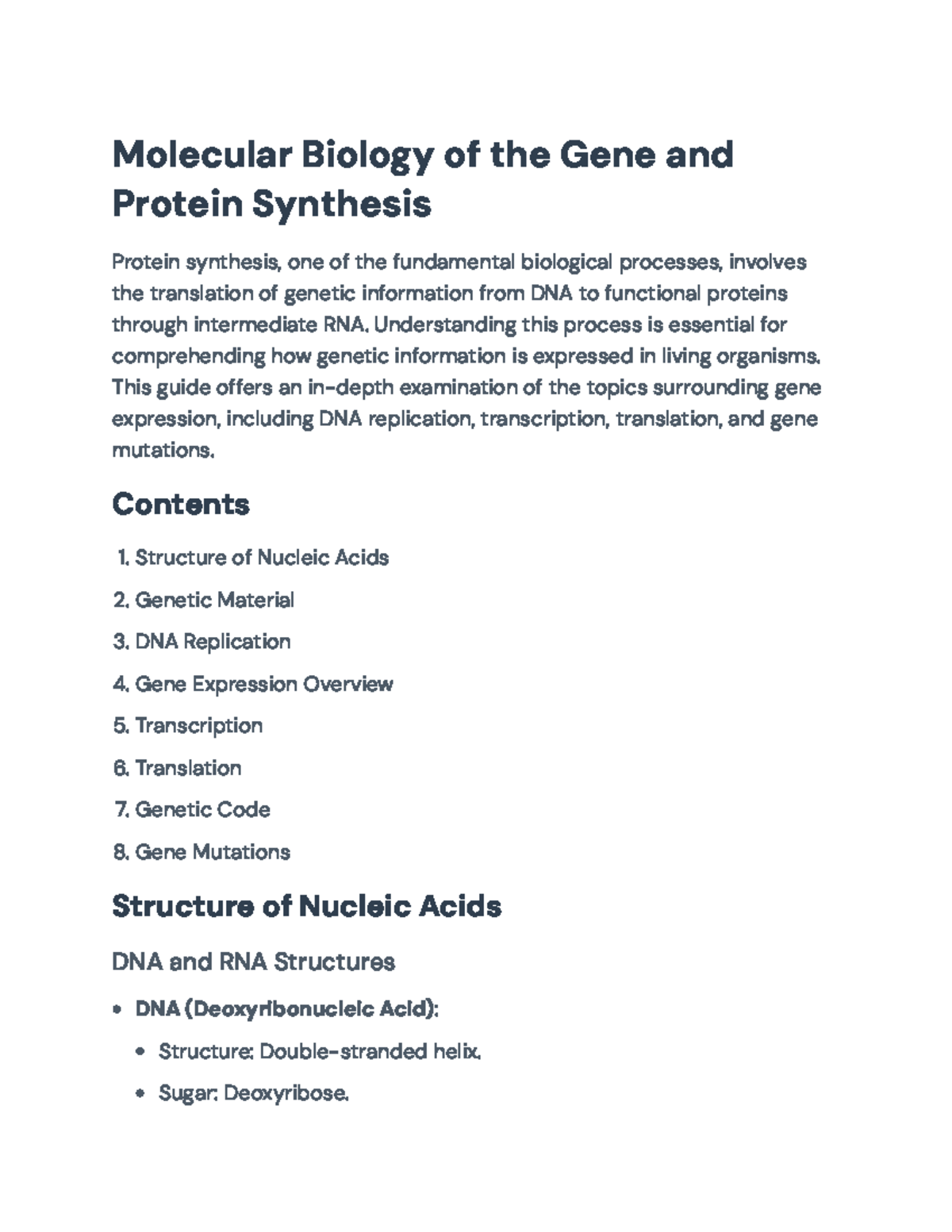 Molecular Biology: Gene Expression, Protein Synthesis & Mutations ...