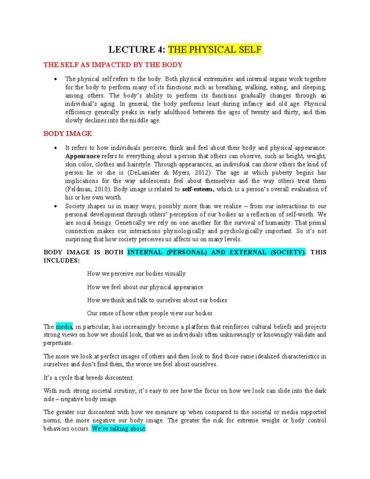 UTS Lesson 4 & 5: Understanding the Physical and Sexual Self - Studocu