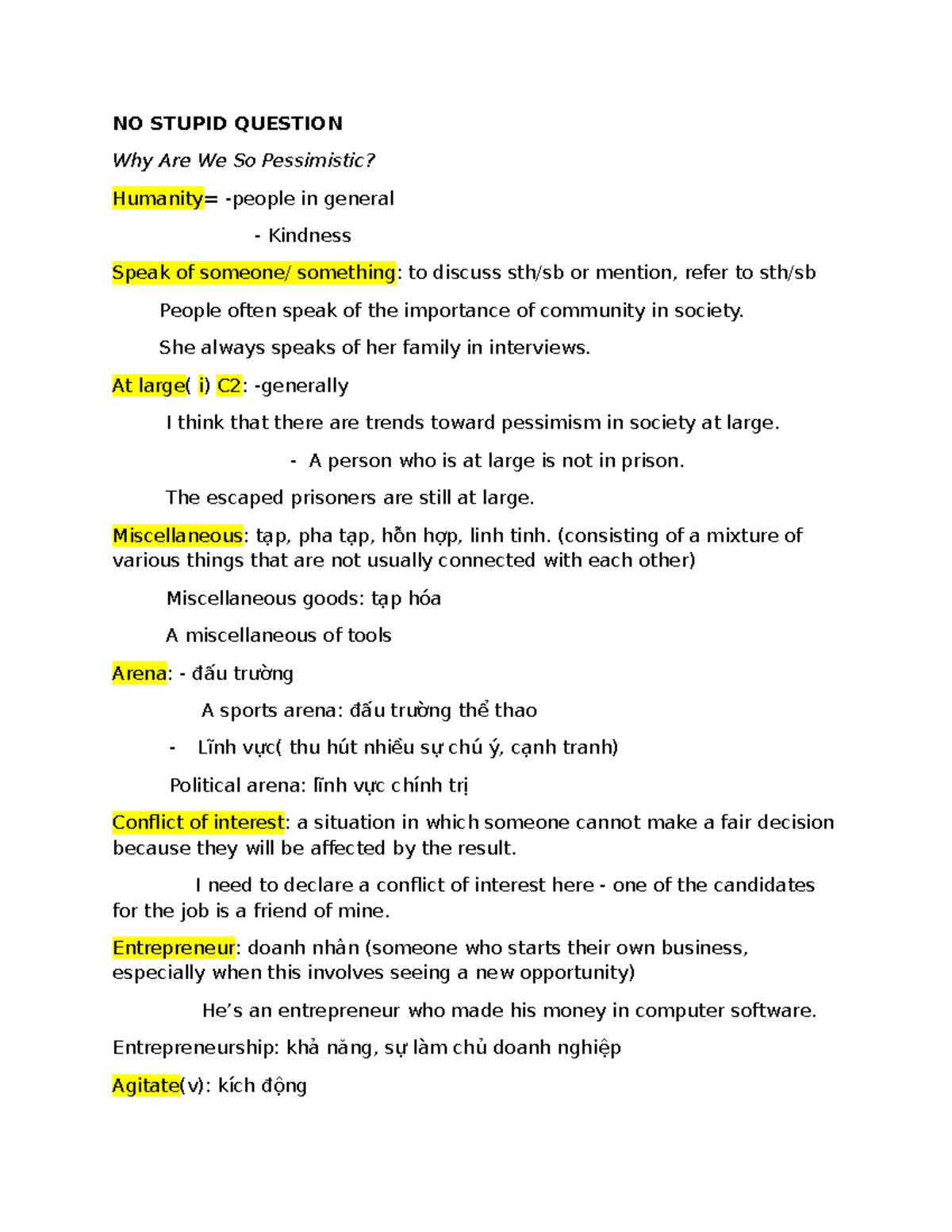 NO Stupid Question - vcab note - NO STUPID QUESTION Why Are We So ...