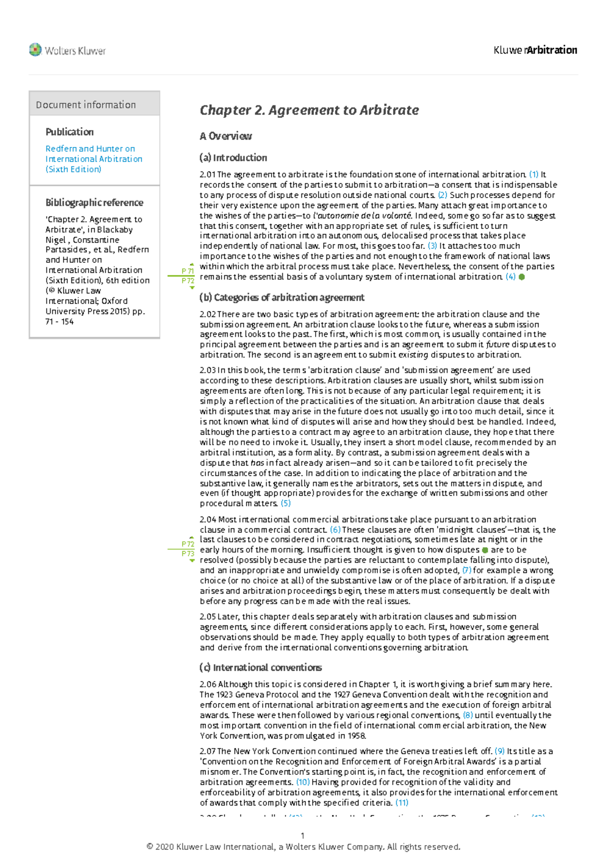 Chapter 2: Agreement to Arbitrate - Insights from Redfern and Hunter on ...