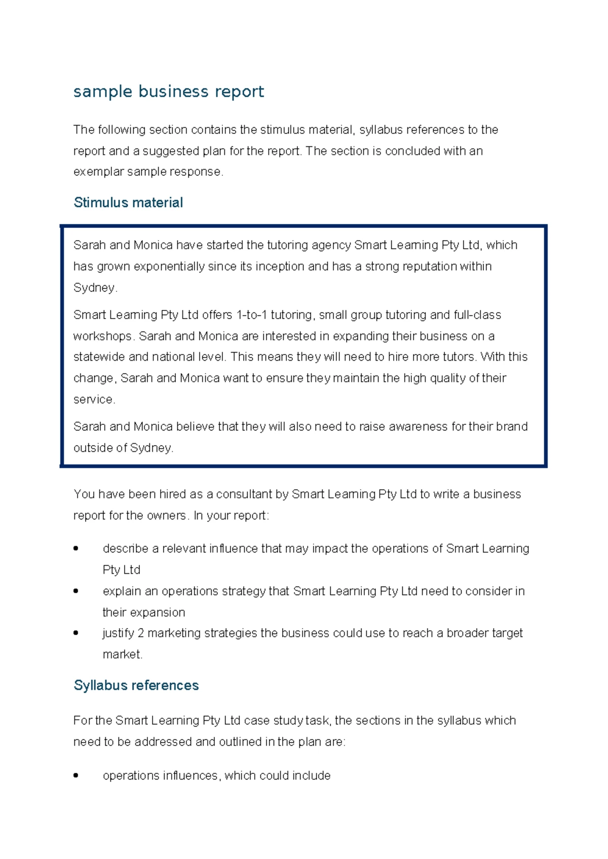 Business Report Scaffold: Influences & Change Management Strategies ...