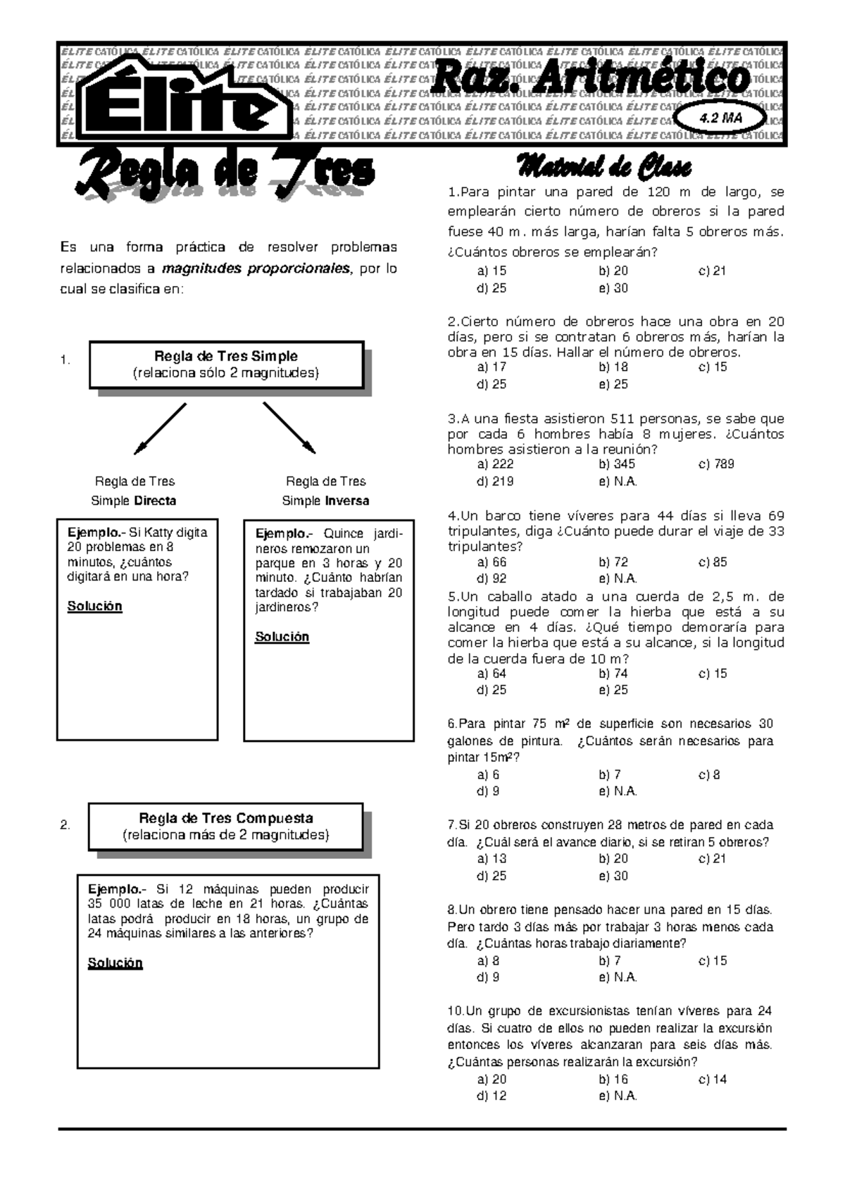 A 4.2 Regla de Tres - Ejercicios y Soluciones COAR 2026 - Studocu