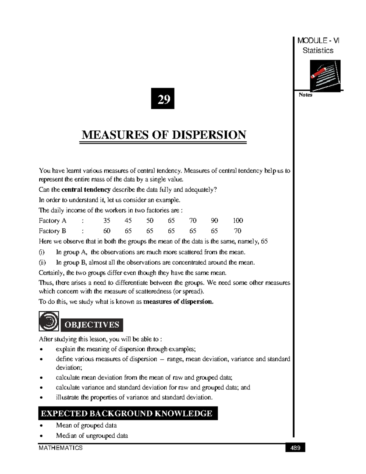 Measures of Dispersion: Comprehensive Notes for Statistics Module VI ...