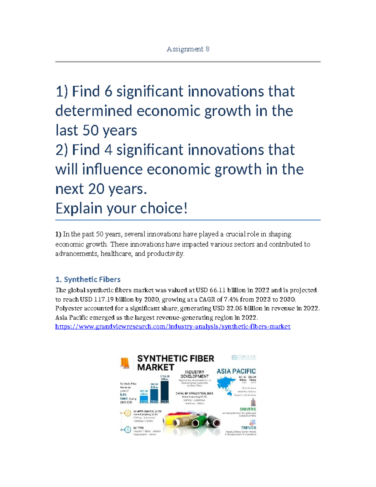 Macroeconomics Assignment 8: Innovations Driving Economic Growth - Studocu