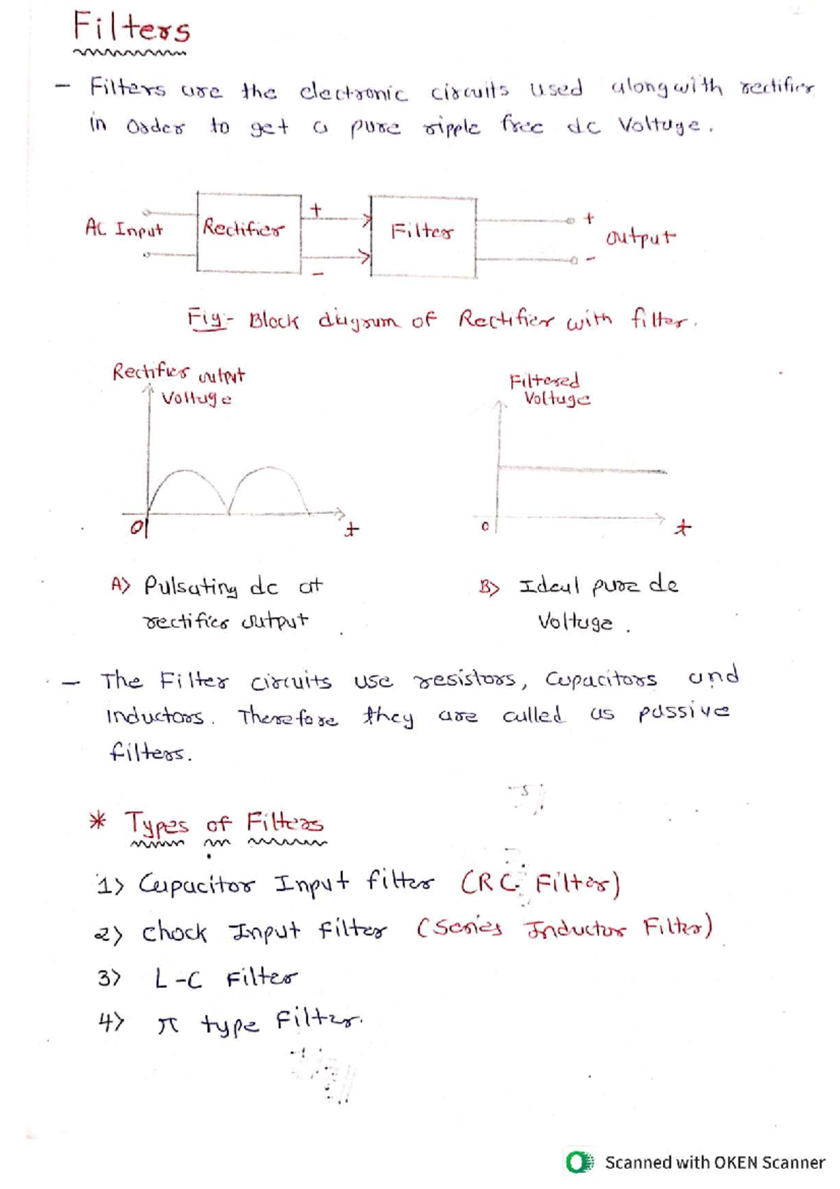 Filters in Rectifier Circuits: Types, Functions, and Diagrams - Studocu