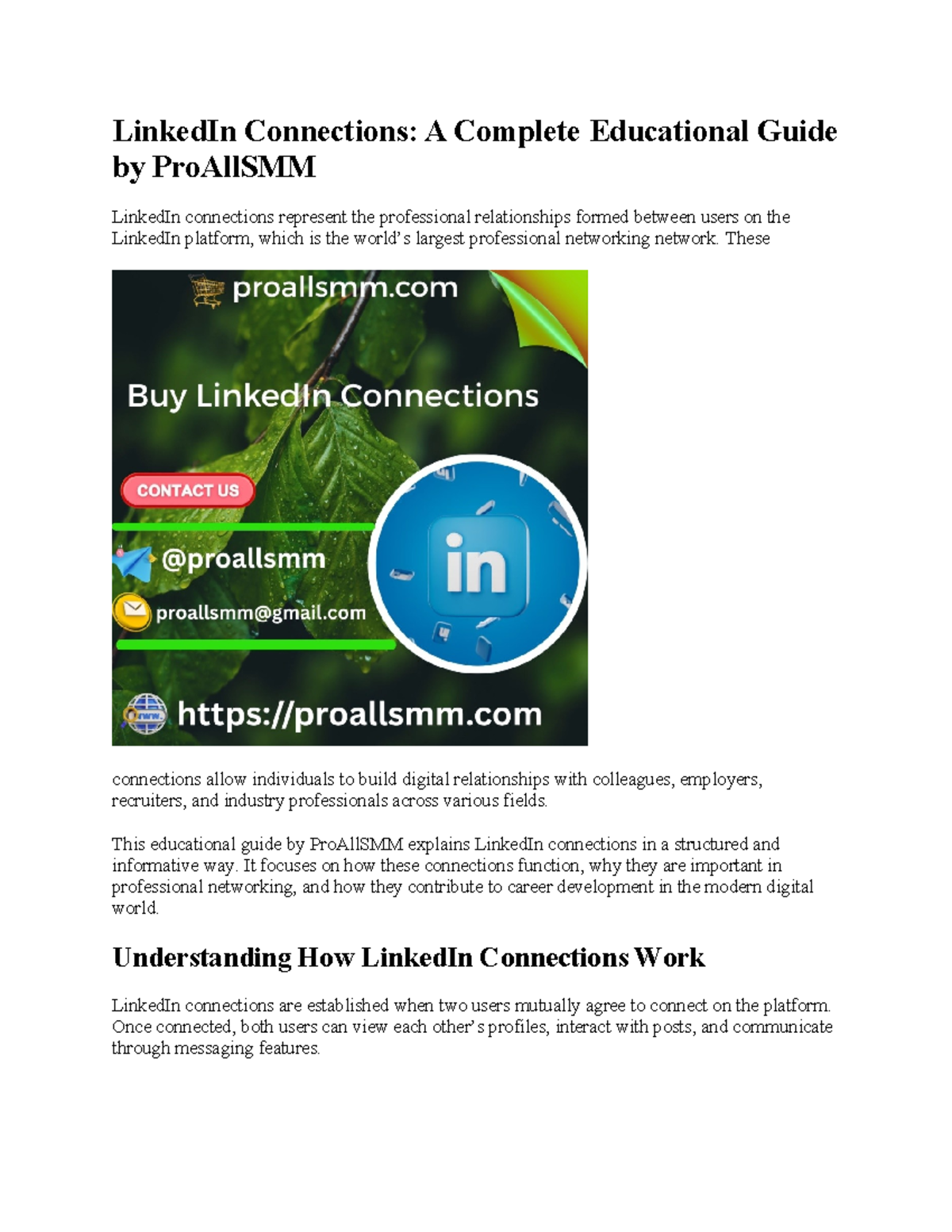 ProAllSMM LinkedIn Connections: A Comprehensive Guide to Networking ...