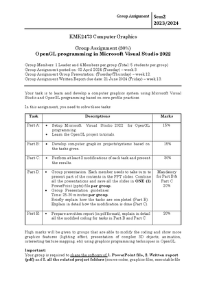 Practical Assessment 1 - TMT2033 : Computer Graphics Work in a team of ...