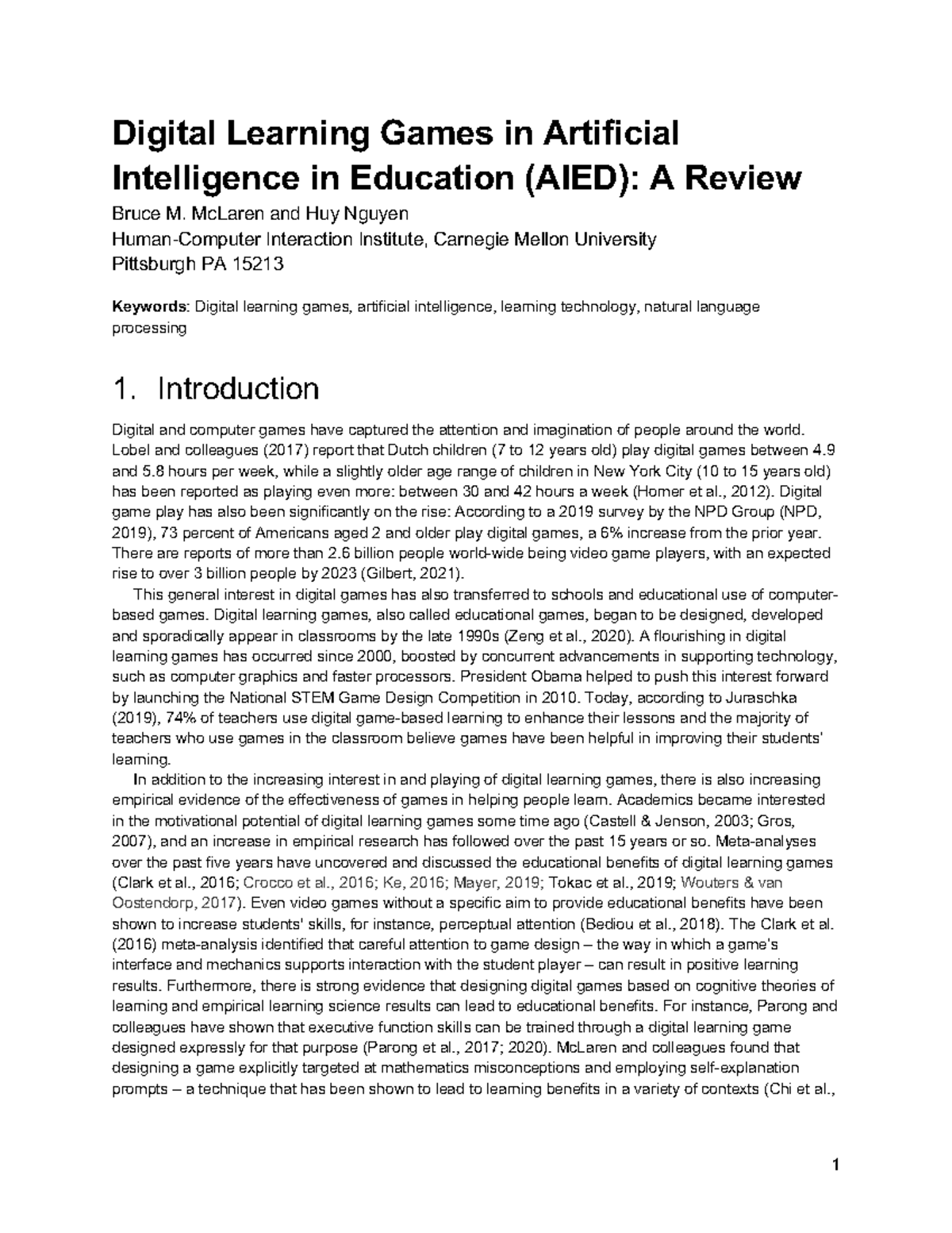 AIED 2022: Exploring Digital Learning Games in Education and AI ...