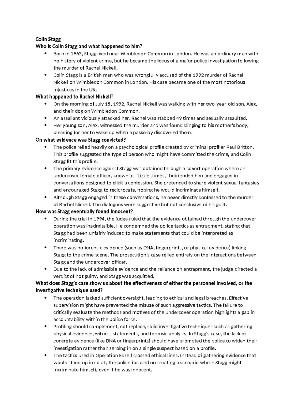 Case Studies of Wrongful Convictions: Colin Stagg, Sally Clark & More ...