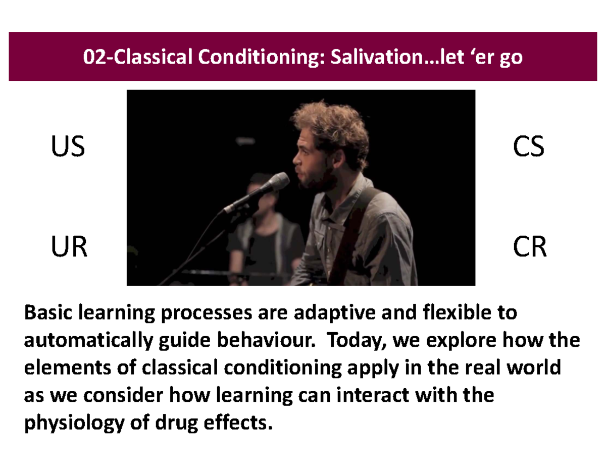 Classical Conditioning: Insights from Psychology 02-CS UR CR - Studocu