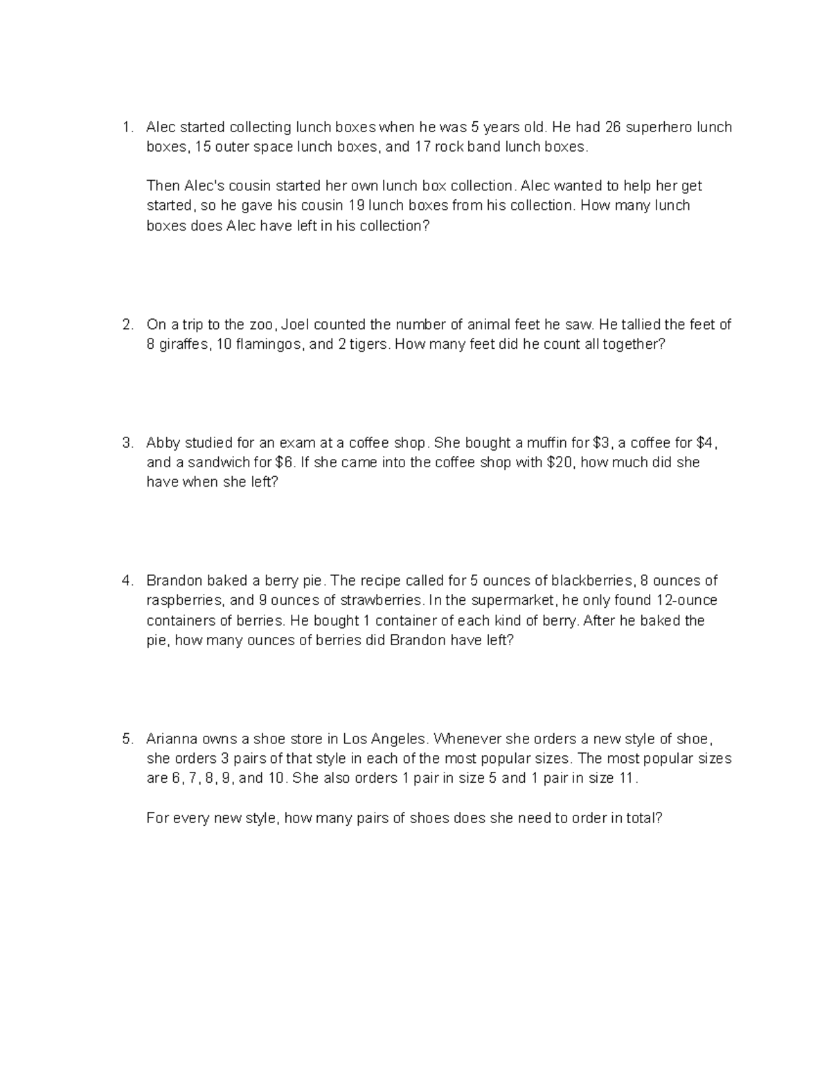 Multi-Step Word Problems for 4th Grade (Math Practice) - Studocu