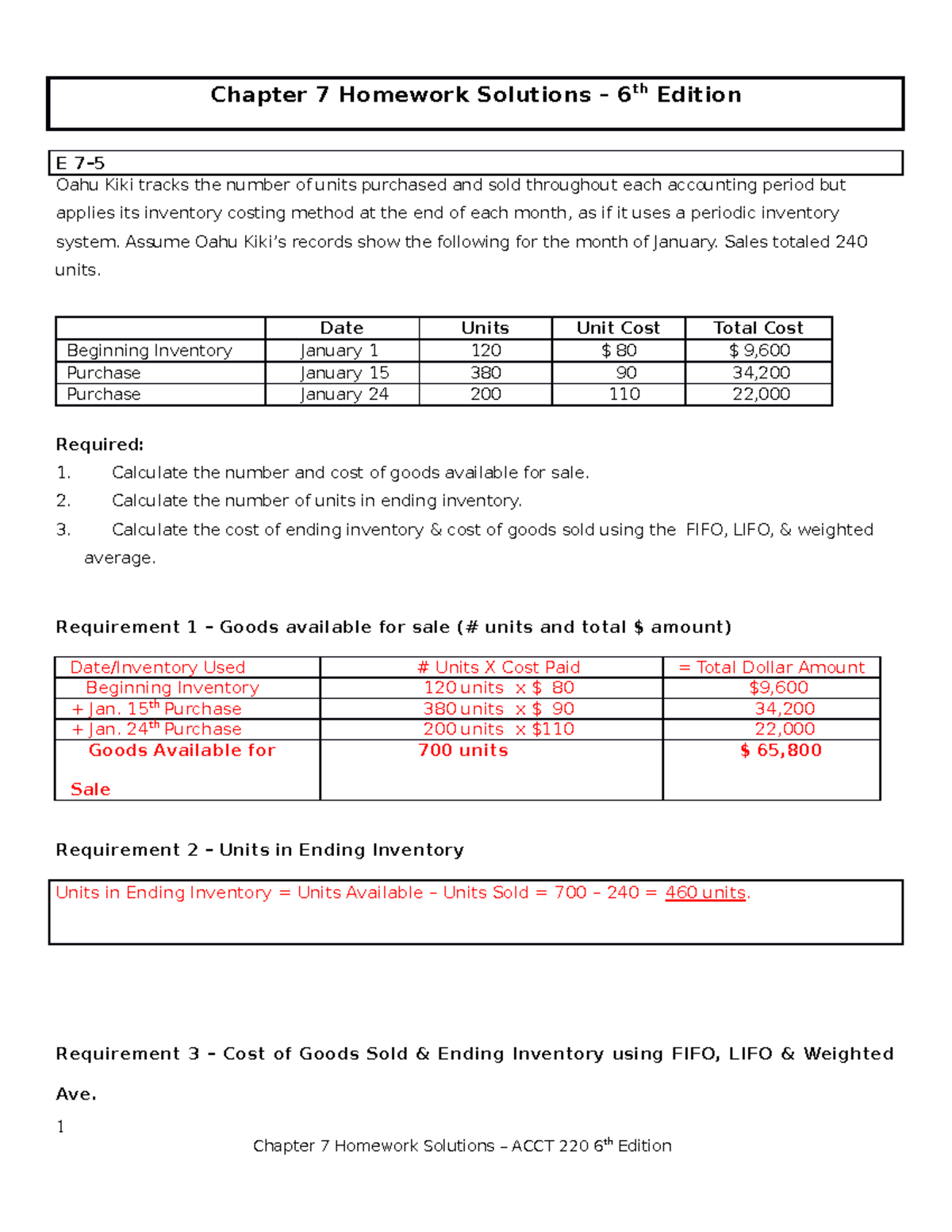 Homework Ch 7 Solutions - Chapter 7 Homework Solutions – 6th Edition E ...