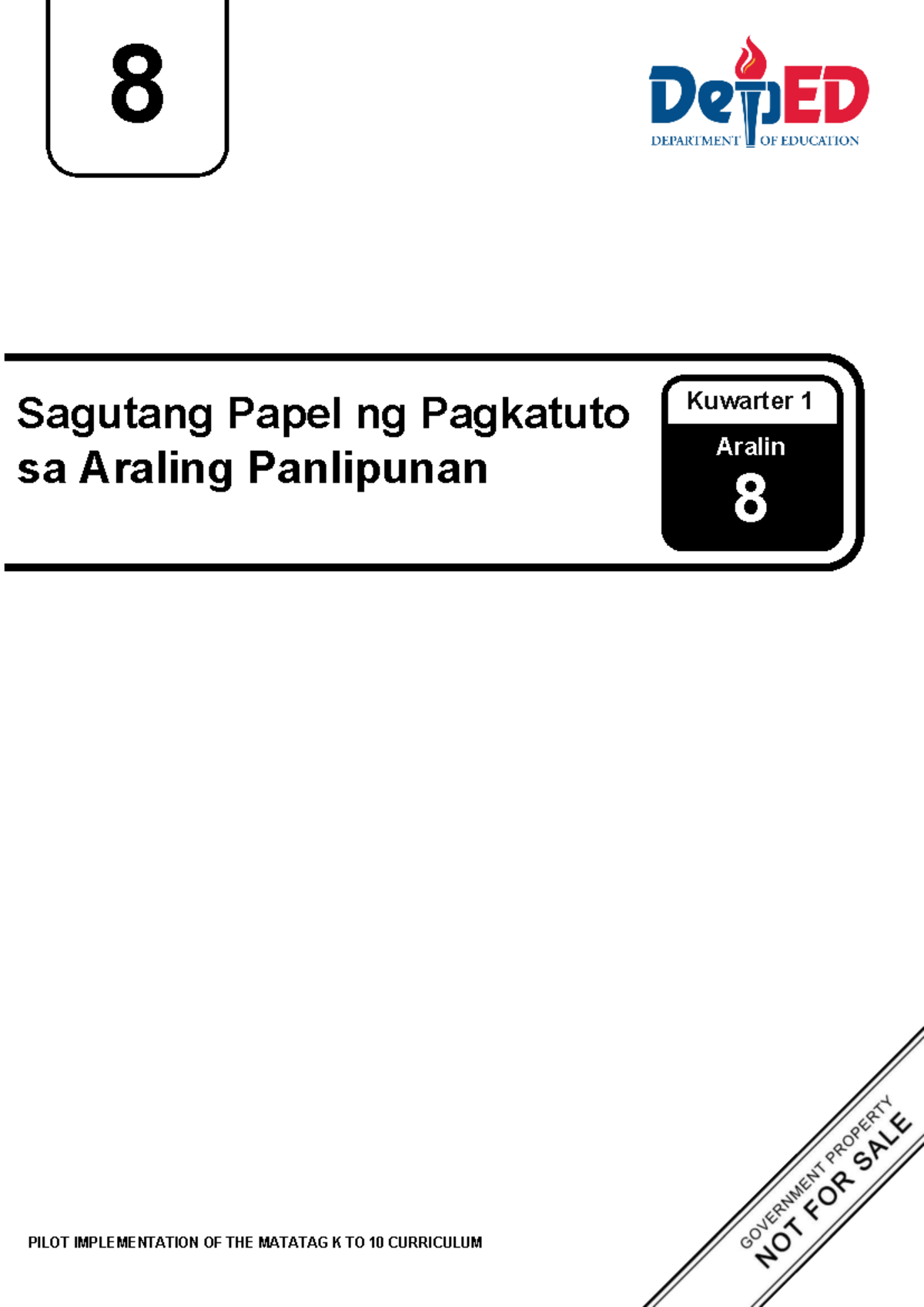 Q1 LAS AP8 Sagutang Papel ng Pagkatuto: Aralin 8, Linggo 8 - Studocu