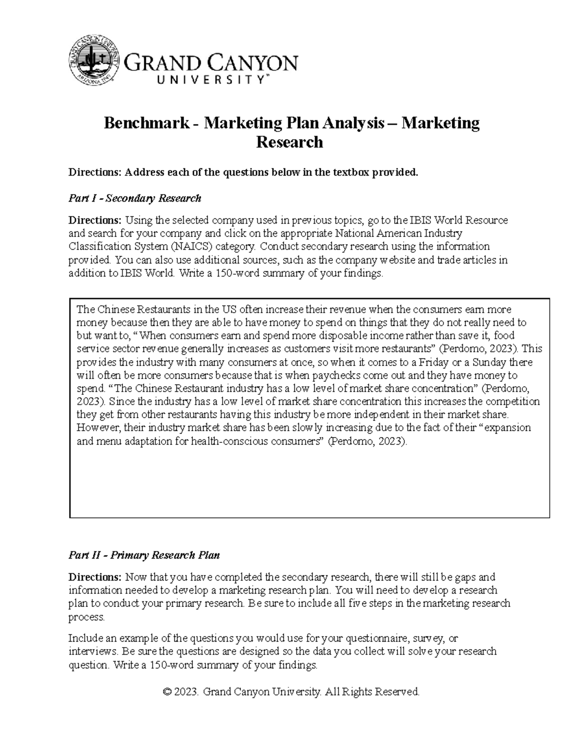 MKT-315-RS-T3-Benchmark-Analysis-of-Marketing-Research-Plan - Studocu