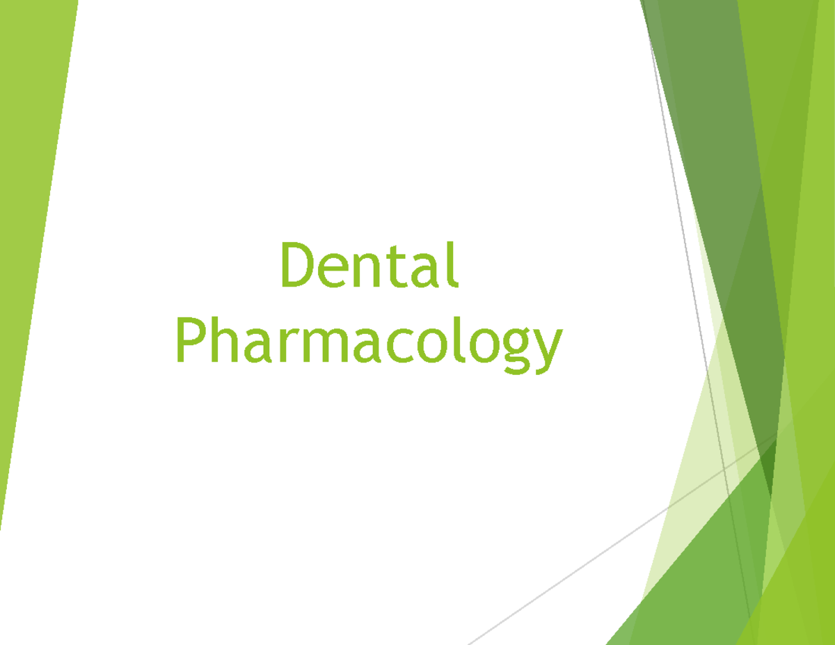 Dental Pharmacology - Dental Pharmacology Oral hygiene Obtudents ...