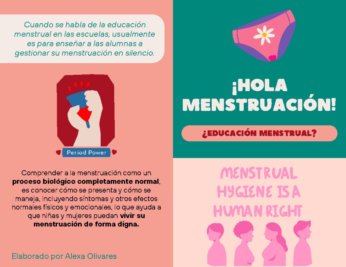 Folleto Díptico Menstruación - ¿EDUCACIÓN MENSTRUAL? Cuando se habla de ...