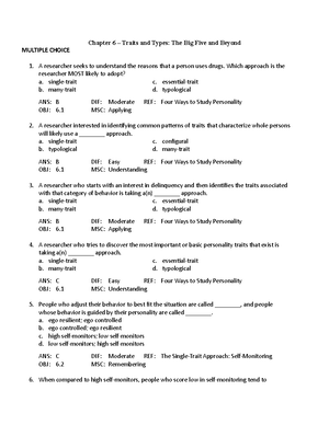 Chapter 7 - Personality Stability, Development, and Change - a ...