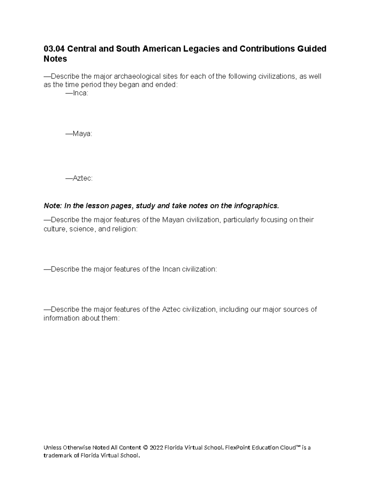03 04 guided notes - 03 Central and South American Legacies and ...