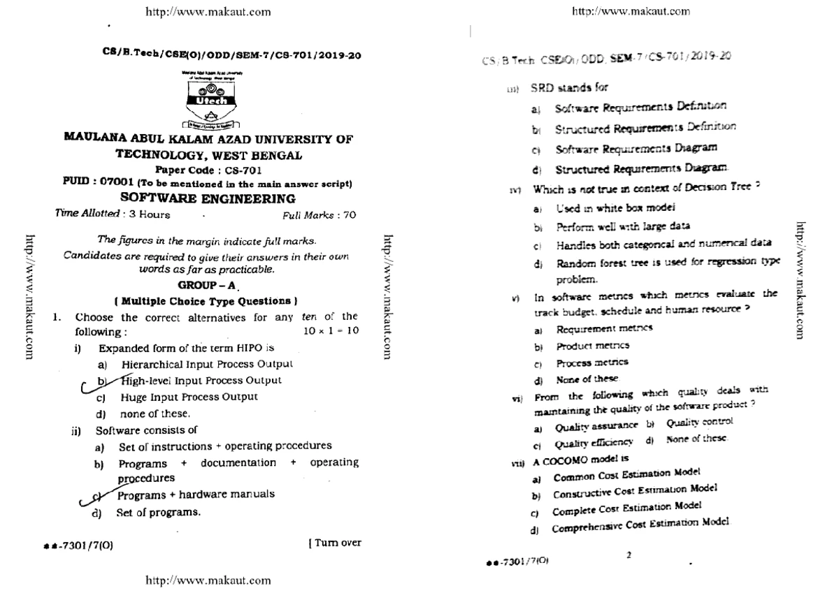 BTech CSE 5th Sem AI Exam Paper (PEC CSBS 501B) 2024 - Studocu