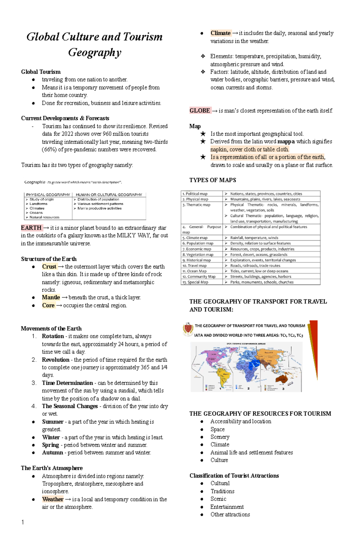 Global Culture and Tourism Review: Key Concepts and Developments - Studocu
