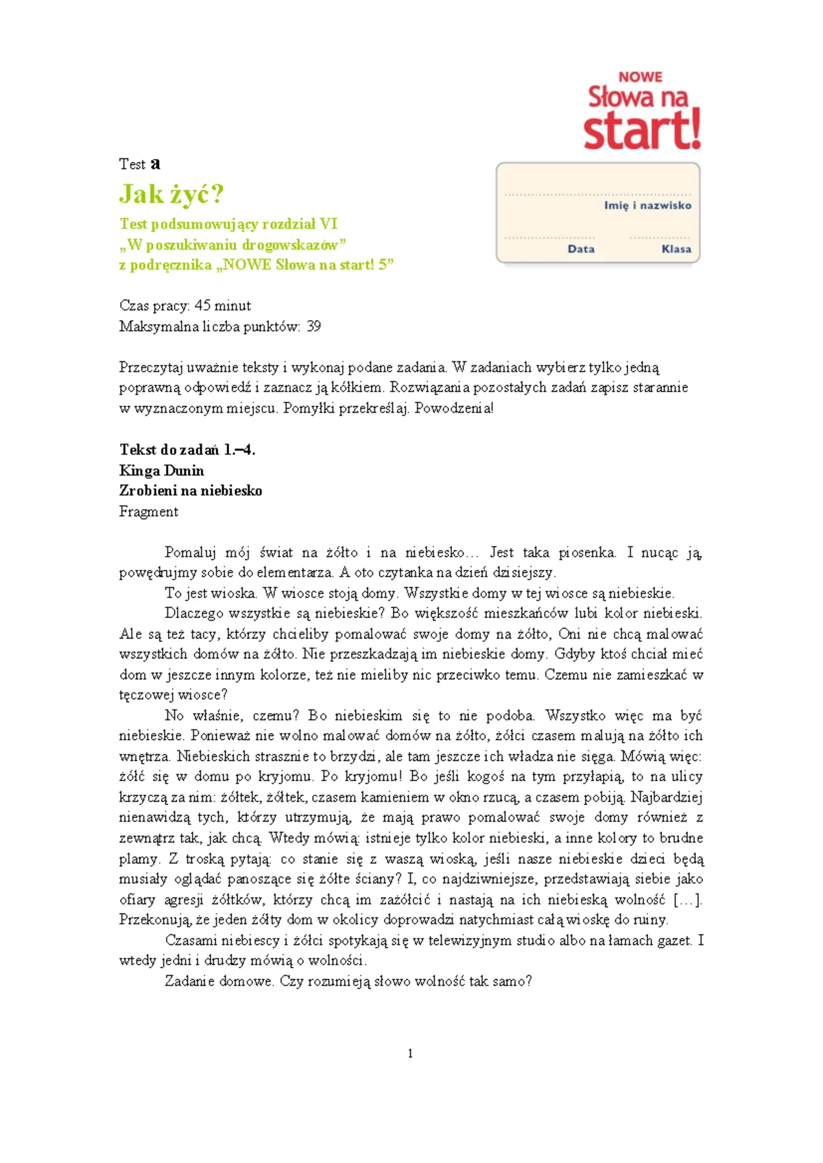 Wywiad - lekcja klasa 8 - Język polski - Lekcja 13.09 r. Temat: W jakich sytuacjach przydaje się ...