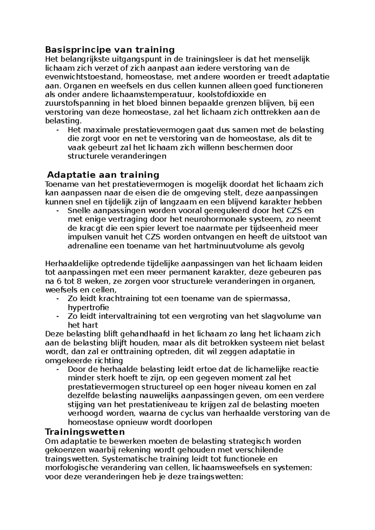 Trainingsleer voor de fysiotherapeut: Basisprincipes en Adaptatie ...