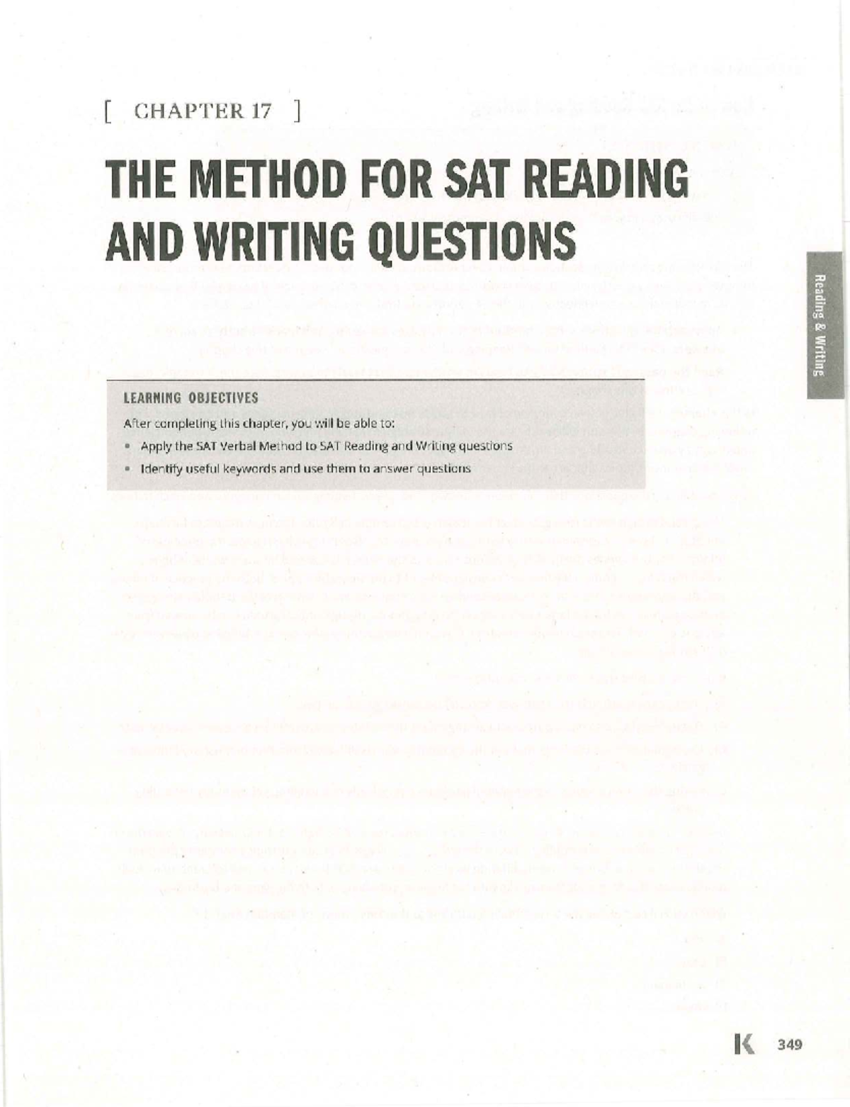 CHAPTER 17: STRATEGIES FOR SAT READING AND WRITING QUESTIONS - Studocu