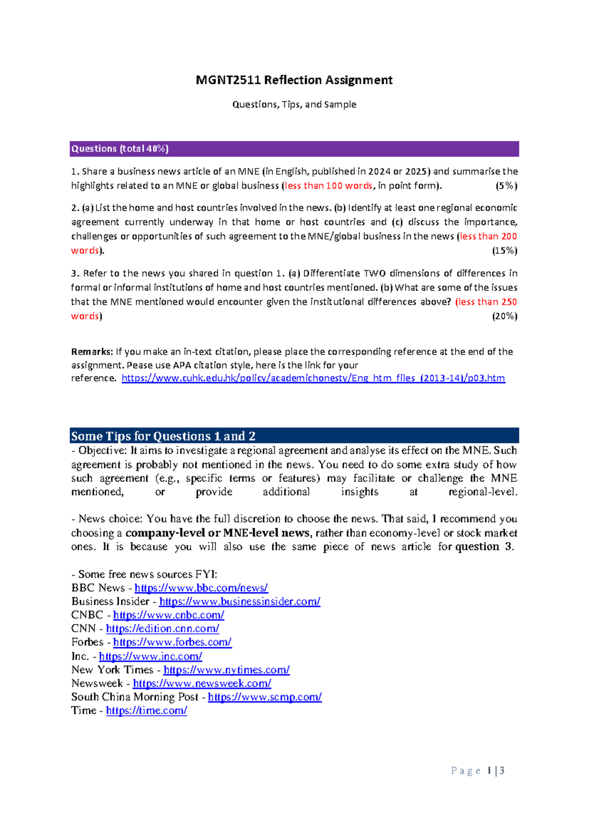 MGNT2511 Reflection Assignment: Qs, Tips & Sample Insights (T2 2024 ...