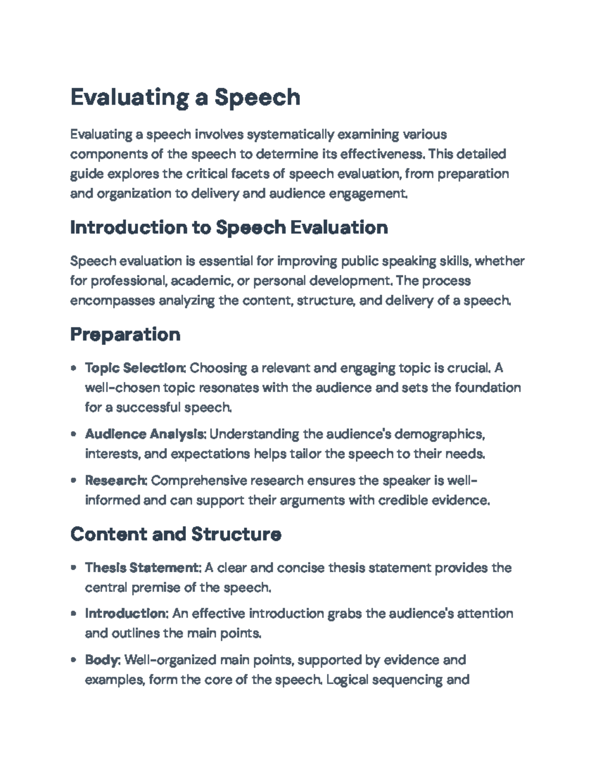 Effective Speech Evaluation: Key Components and Techniques Guide ...