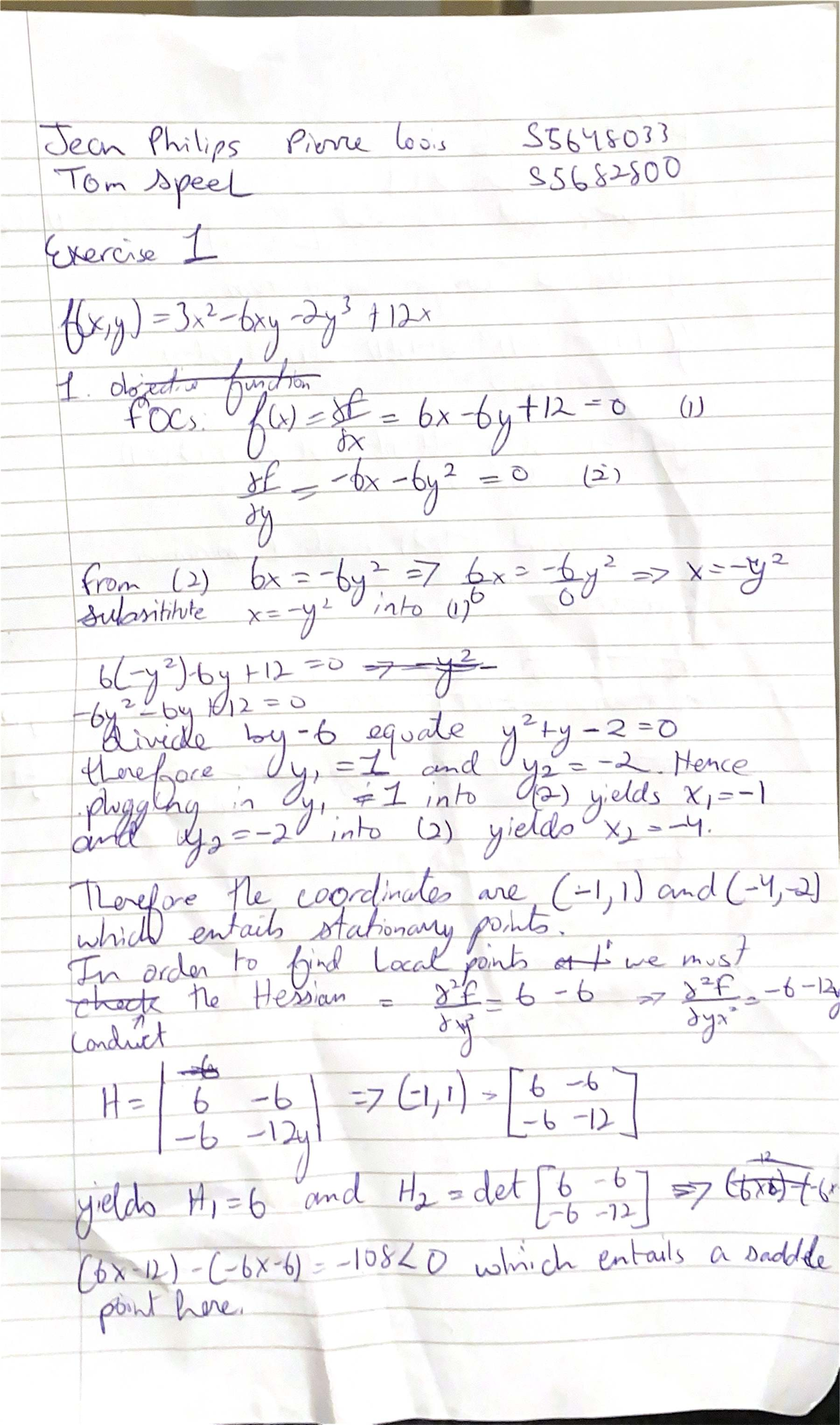 Problem Set 1: Optimization Exercises and Solutions (MATH 101 ...