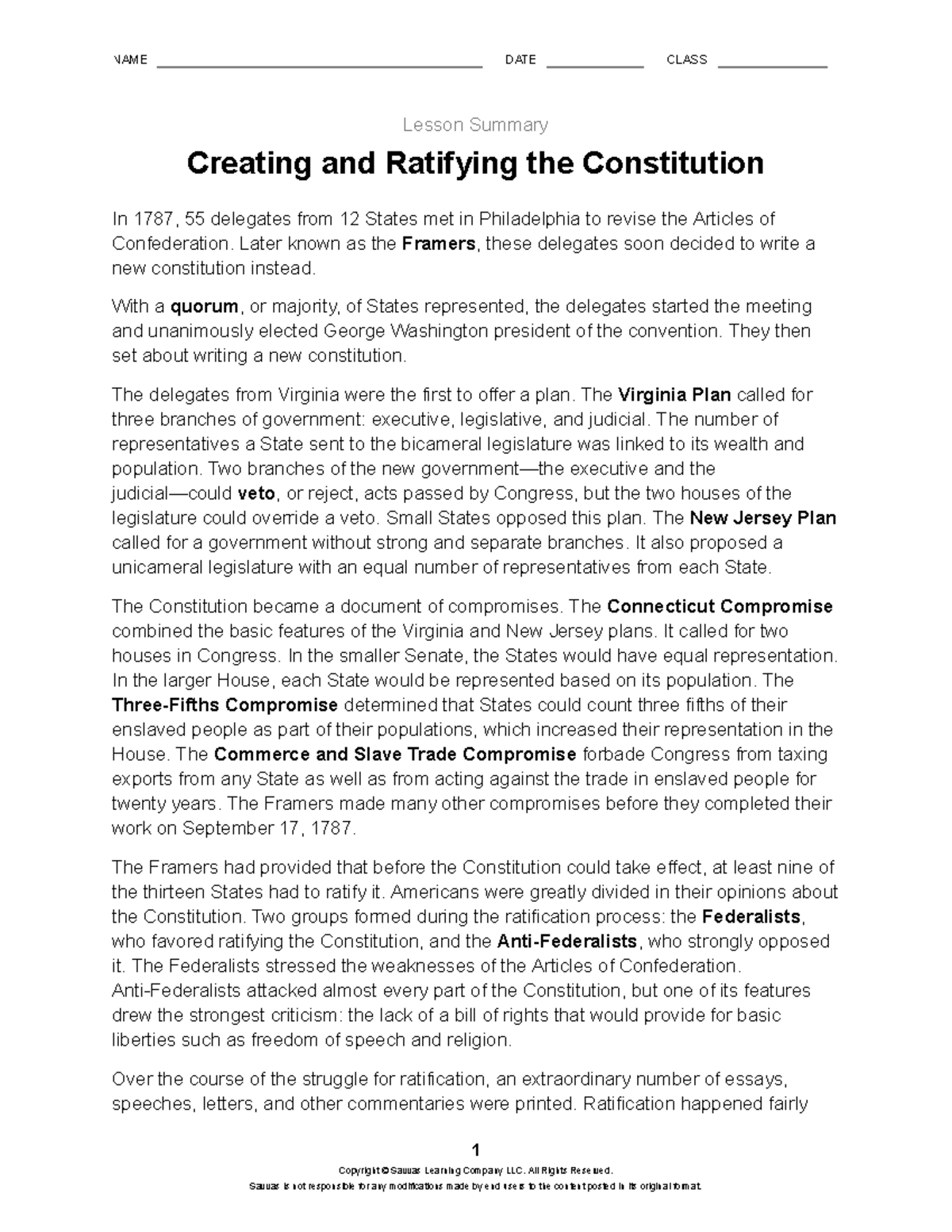 Govt na summary en 02 04 - Key Highlights on the Creation of the U.S ...