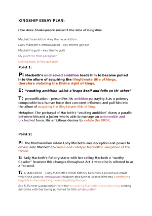 Appearance vs Reality in Macbeth: Deception and Duality Analysis - Studocu
