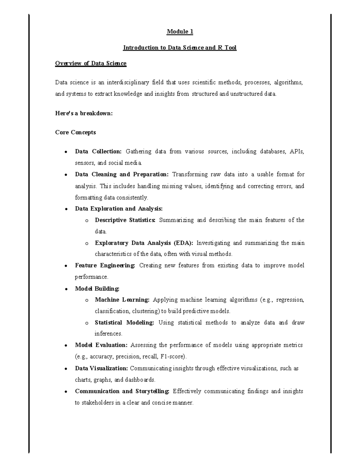 DSM 101: Intro to Data Science & R Tool Overview - Studocu