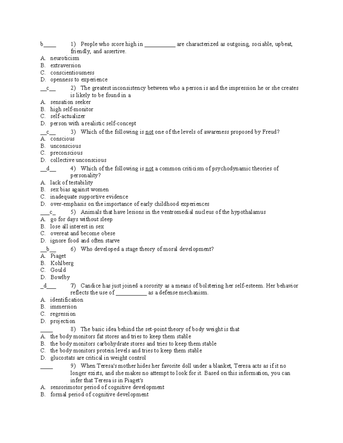 MC Test 4 Review - Multiple Choice Questions and Answers Analysis - Studocu