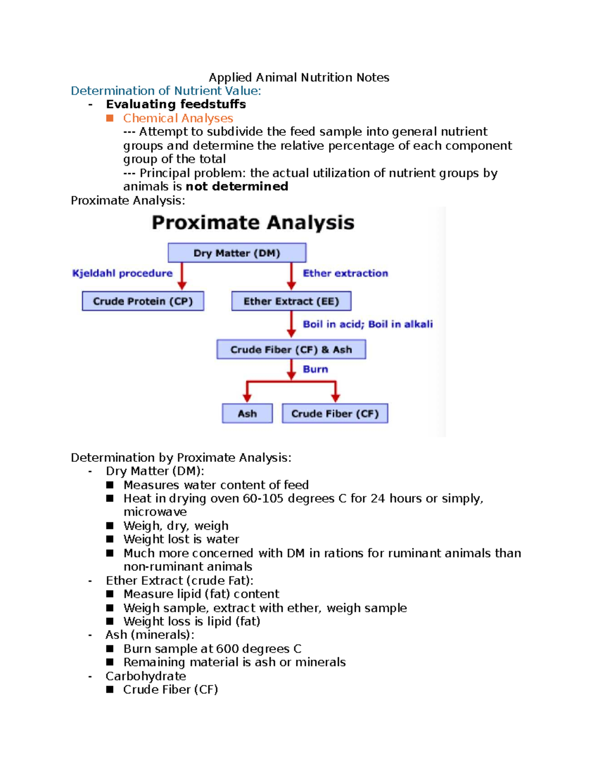 Applied Animal Nutrition Notes: Energy & Protein Requirements Analysis ...