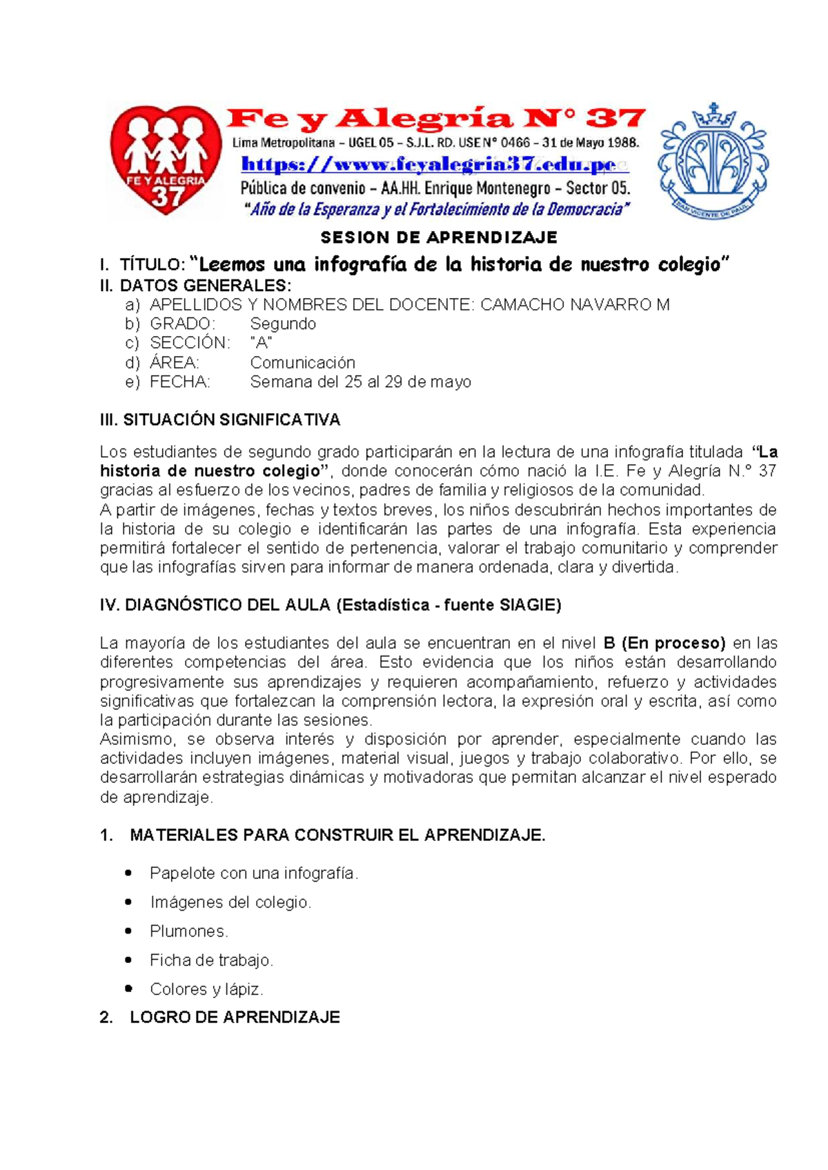 Leemos una Infografía sobre la Historia de Nuestro Colegio - 2° Grado ...