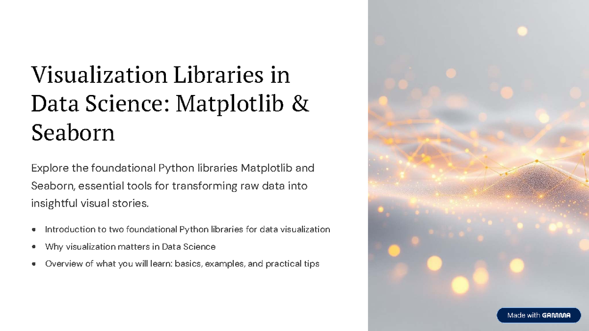 Visualization Libraries in Data Science: Matplotlib & Seaborn - Studocu