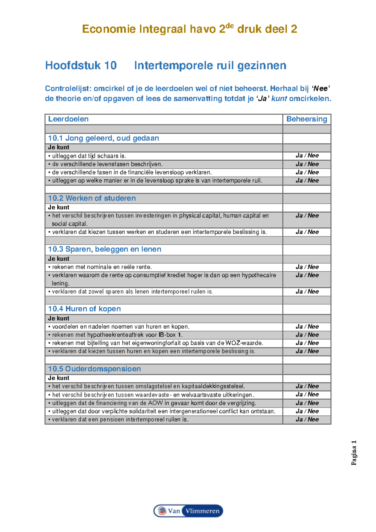Economie Integraal Havo 2 - Controlelijsten Deel 2 (2e Editie ...