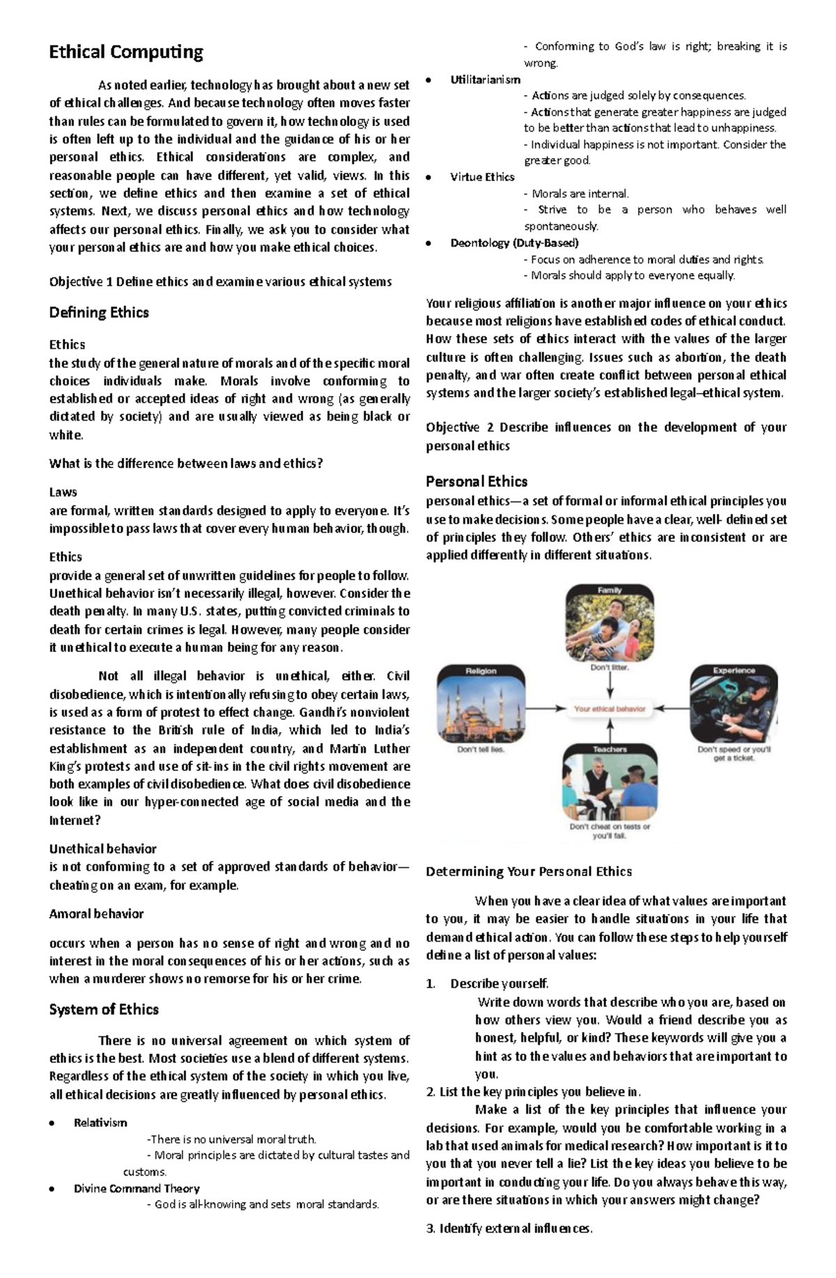 Ethics and Technology: Defining Personal Ethics Challenges - Studocu